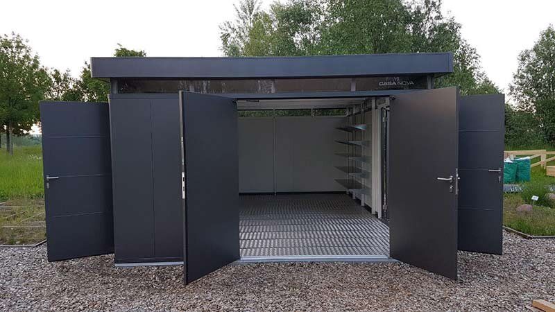 Gartenhaus Nebengebäude & modernes Poolhaus aus Metall - Biohort ...