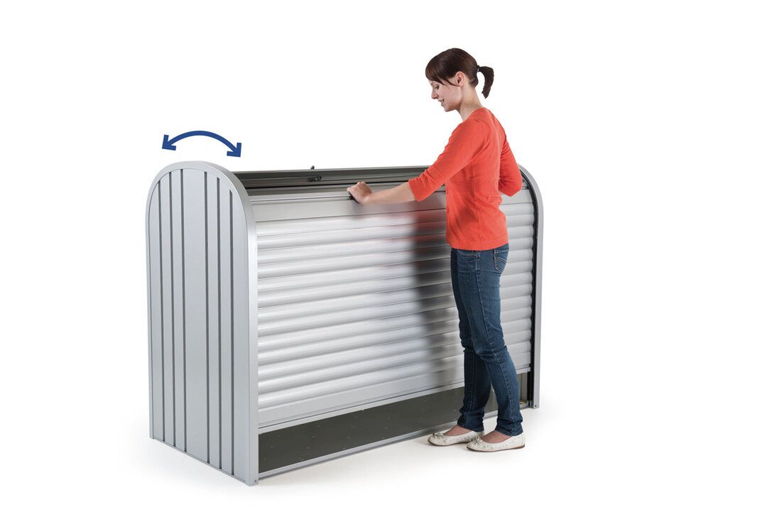 Wheely bin store: Roller shutter box & dustbin box - Biohort - Biohort ...